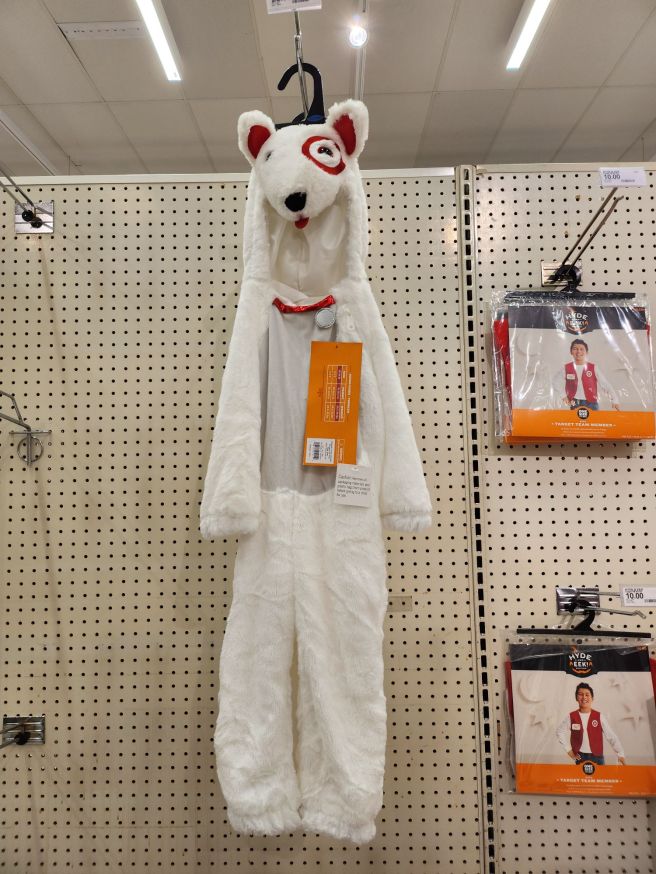 “Bullseye” Target mascot dog Halloween costume – sing like wildflowers